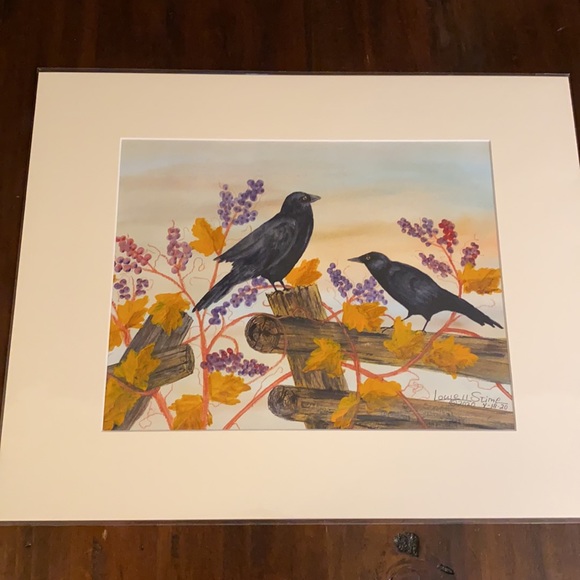 Original Art | Art | Original Watercolor 6x2 Crows On A Fence | Poshmark